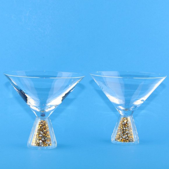 Oleg Cassini | Dining | Oleg Cassini Crystal Glitter Martini Glasses ...